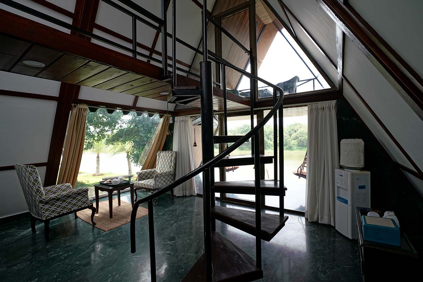 A-shaped chalet, river facing accommodation at Anchaviyo