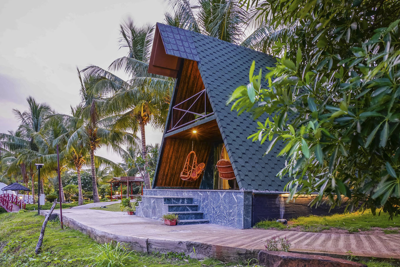A-shaped chalet, river facing accommodation at Anchaviyo